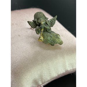 Dana | Jewelry | Vintage Pewter Tone Dana Angel Blowing Gold Tone Horn ...